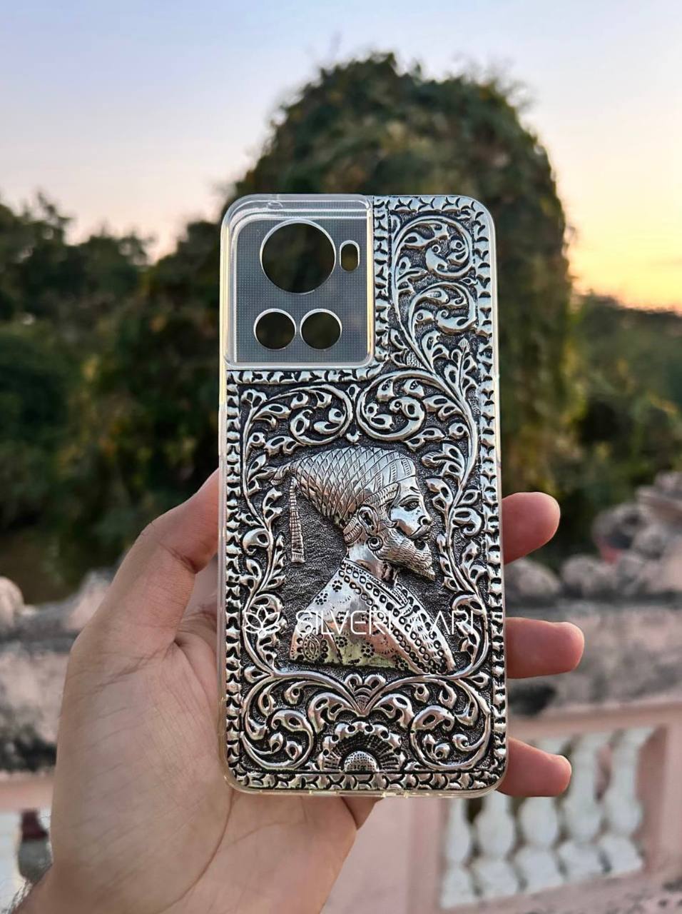 Shivaji Maharaj Silver Phone Case – Silverkaari