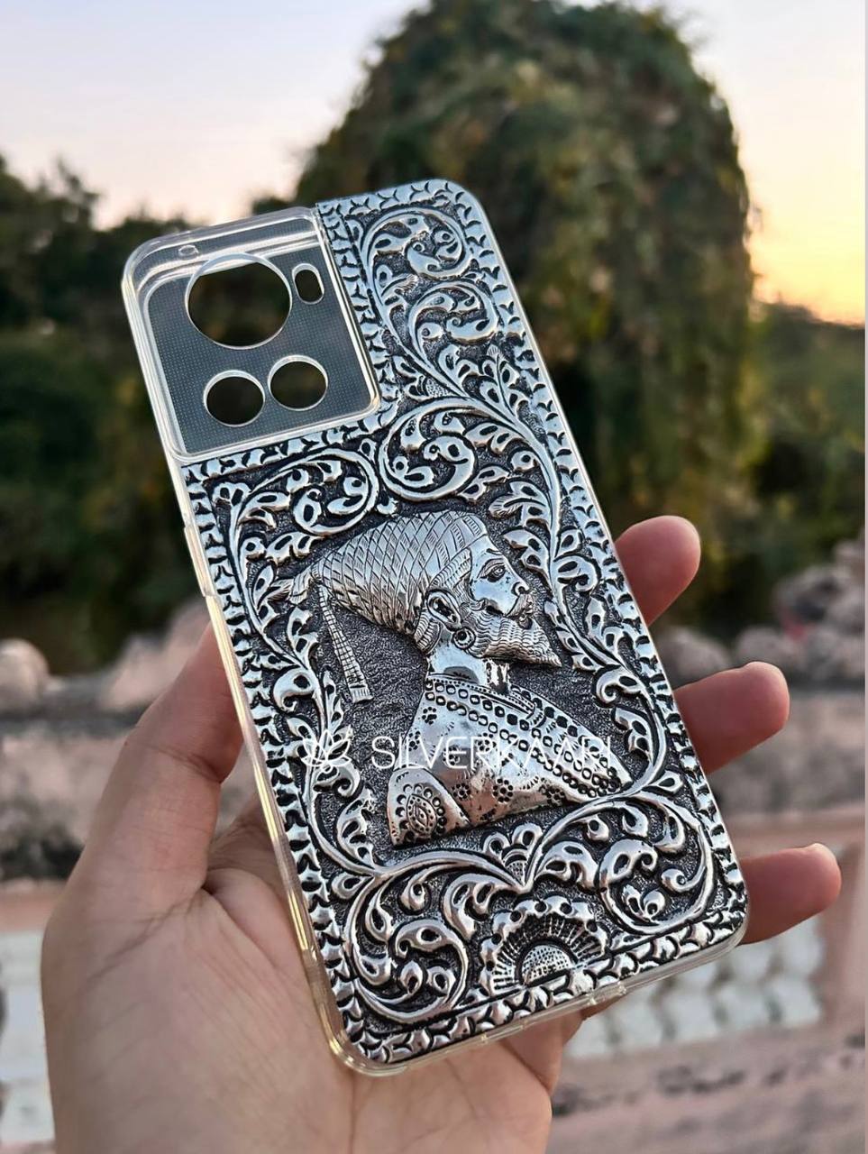 Shivaji Maharaj Silver Phone Case – Silverkaari